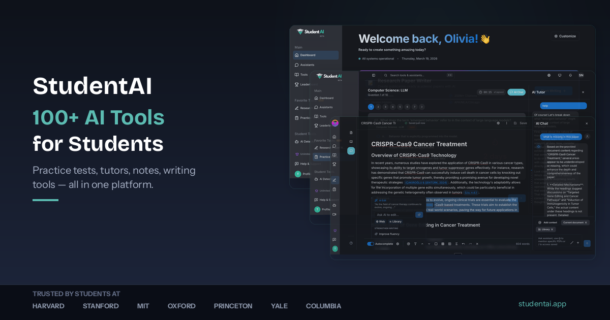 Dedicated AI Tools & Tutors for Students & Professionals | StudentAI