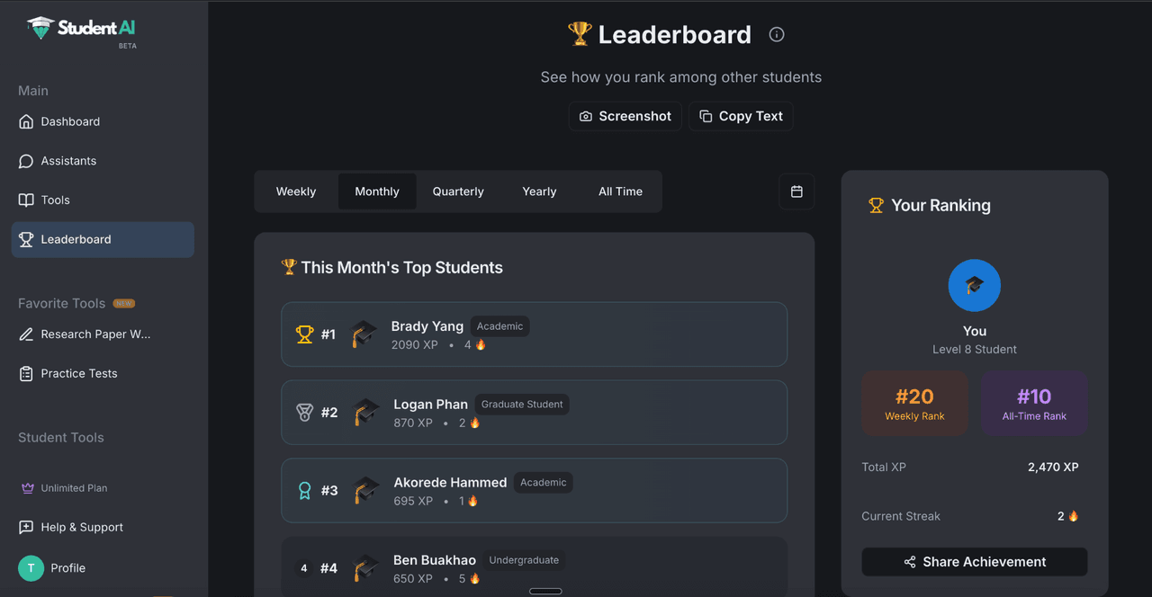 Dedicated AI Tools & Tutors for Students & Professionals | StudentAI