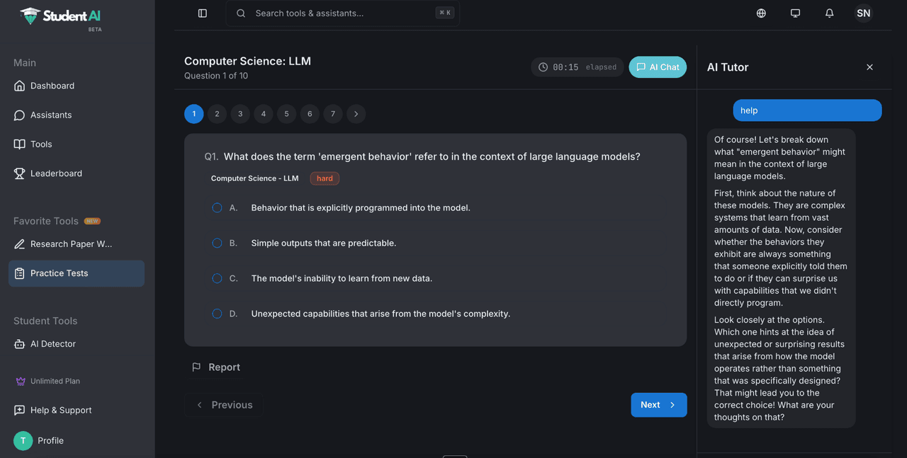 Dedicated AI Tools & Tutors for Students & Professionals | StudentAI